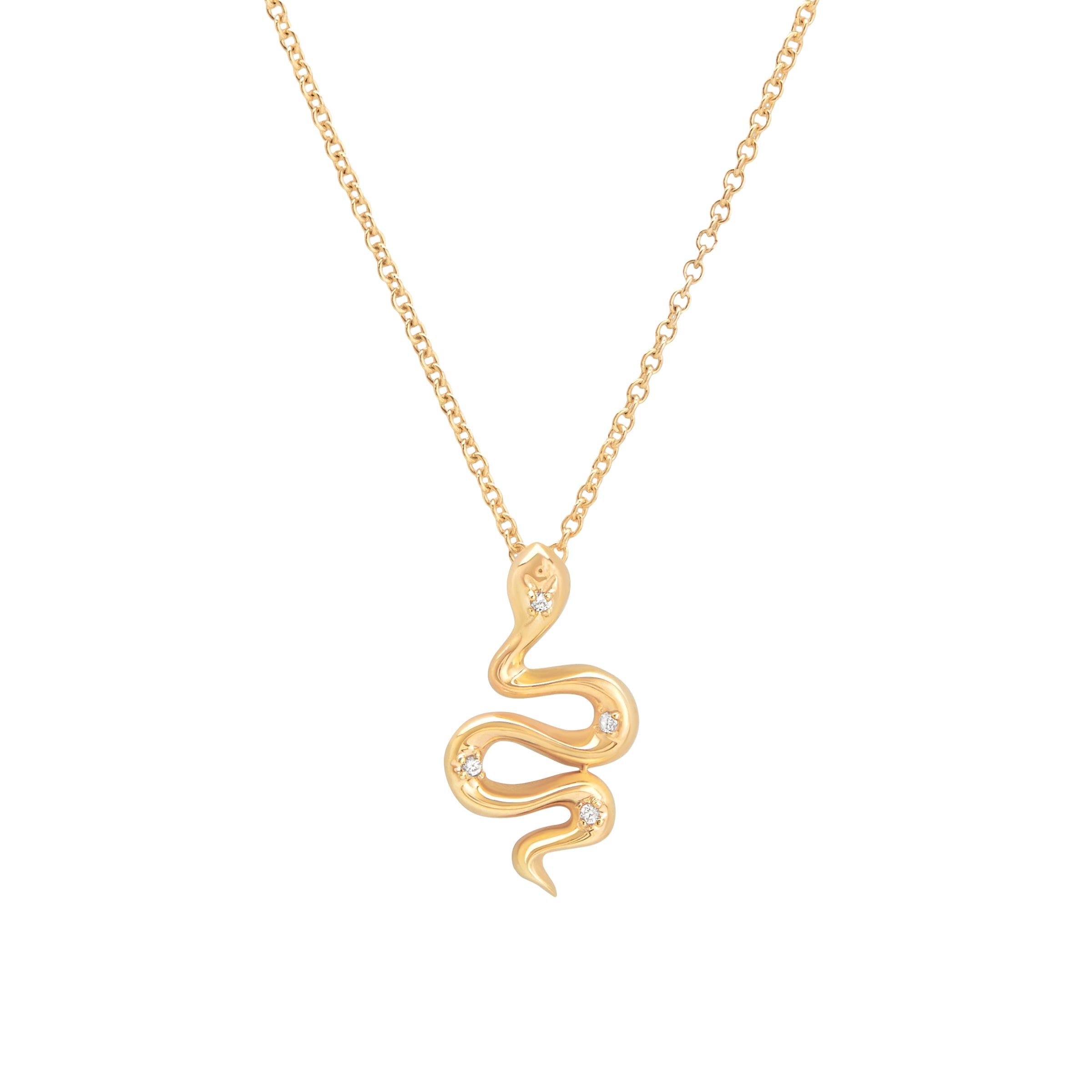 14k Yellow/White Gold Serpent Necklace With Diamonds – Amer New York